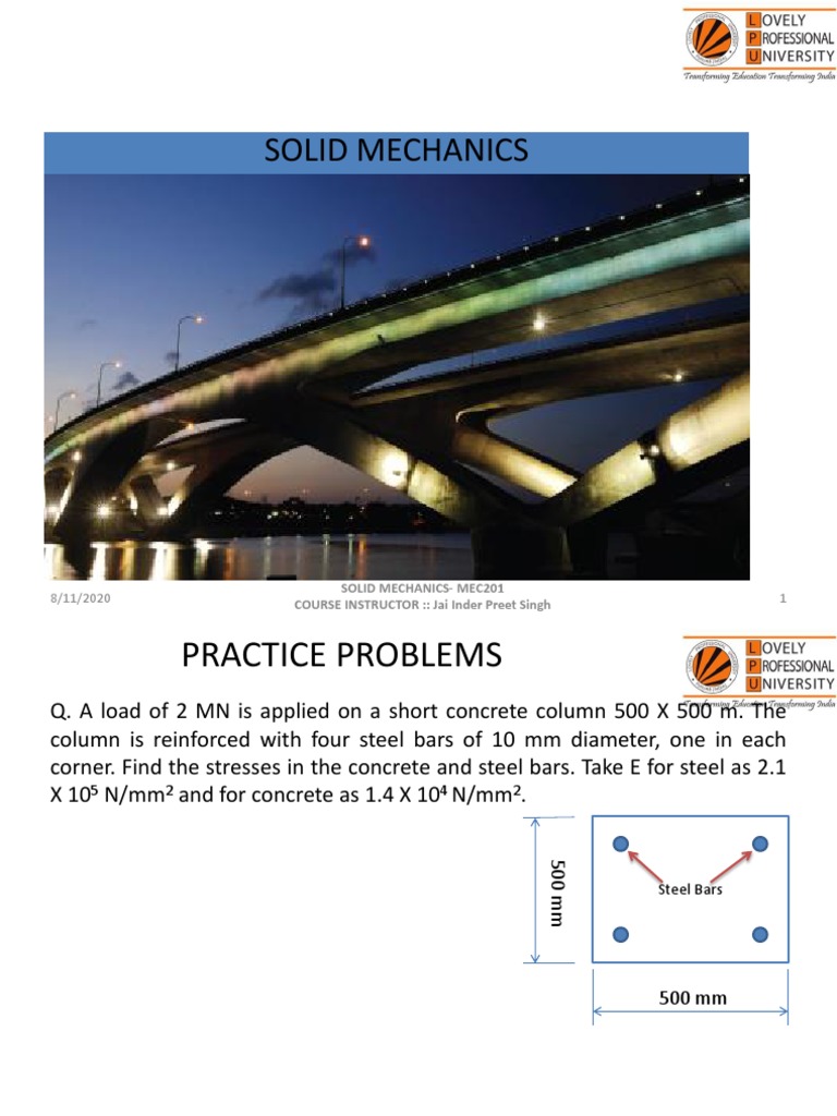Mec 201 11 Aug 20 | PDF | Stress (Mechanics) | Young's Modulus