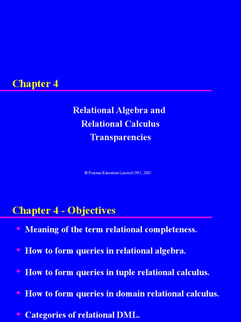 Relational Algebra And Relational Calculus Mathematics