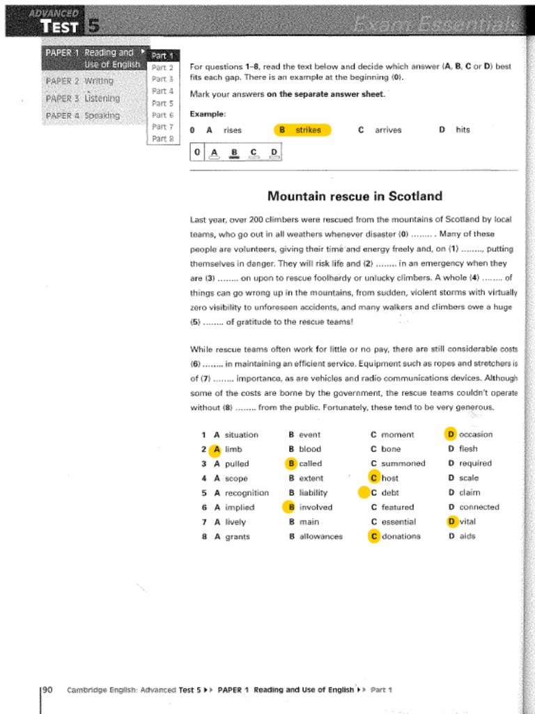 Cambridge C1 Advanced 5 Answers PDF | PDF