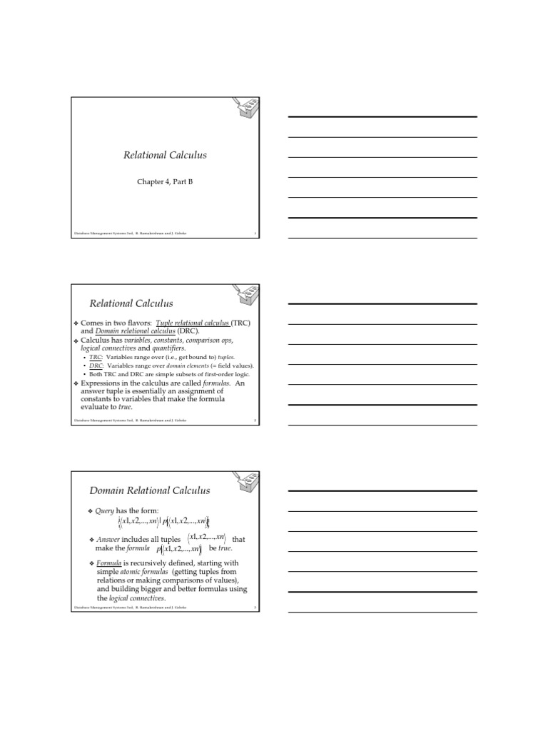 Domain Relational Calculus Pdf Relational Model Formalism
