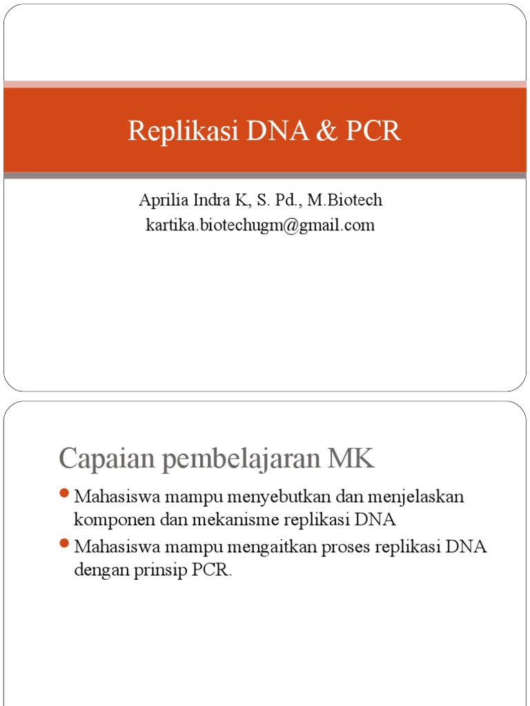 Replikasi DNA PCR | PDF | Sains & Matematika