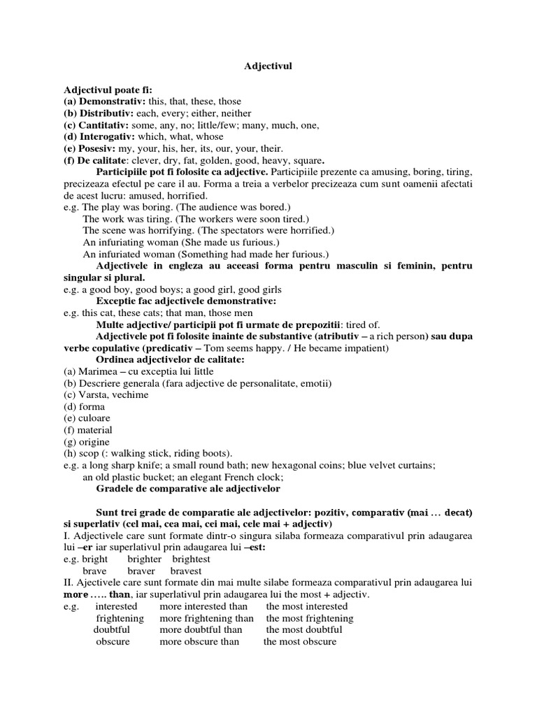Adjectivul | PDF | Adjective | Semantic Units