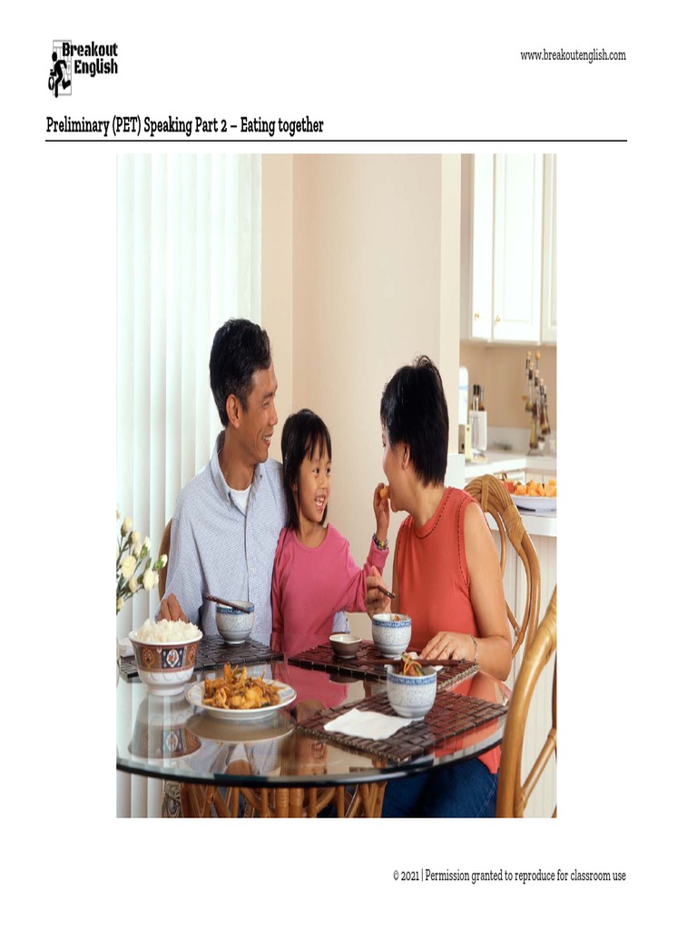PET Speaking Part 2 Topics Guide | PDF