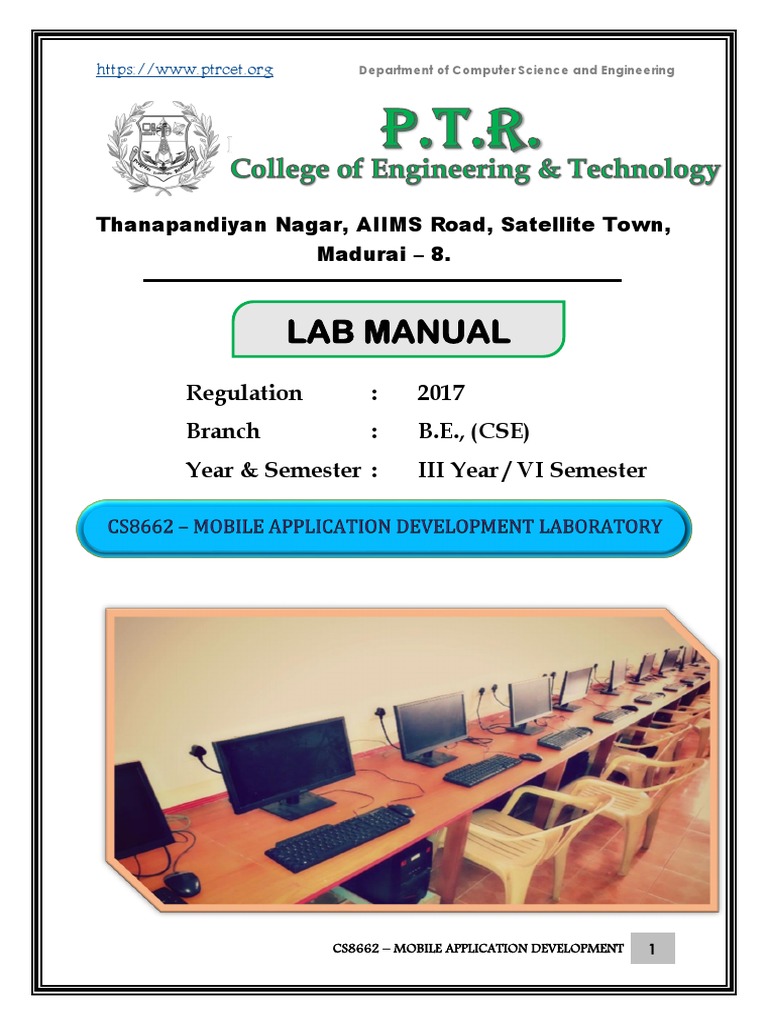 CS8662 - Mobile Application Development Lab Manual | Download Free PDF | Typefaces | Android ...