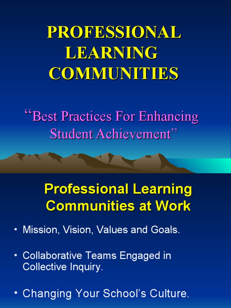 Building Effective Learning Communities | PDF | Education Reform | Teachers