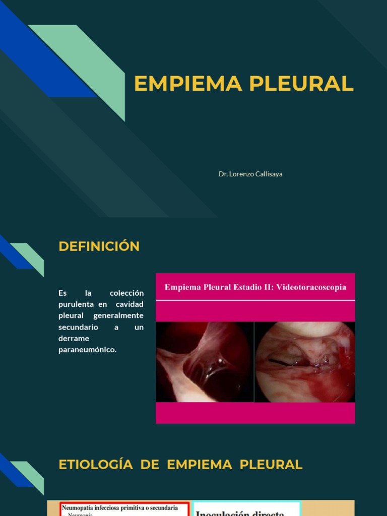 Empiema Pleural: Definición y Tratamiento | PDF