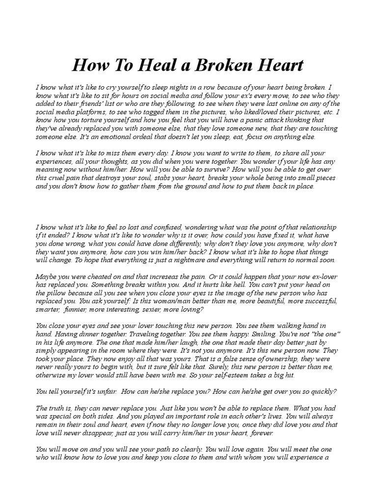 Steps to Heal a Broken Heart | PDF | Grief | Broken Heart