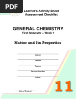 G11 Module 1 in General Chemistry 1 PDF | PDF | Mixture | Filtration