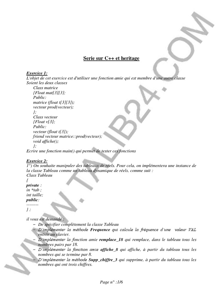 Exercices Résolus de Programmation Orientée Objets | PDF | Pointeur (programmation ...