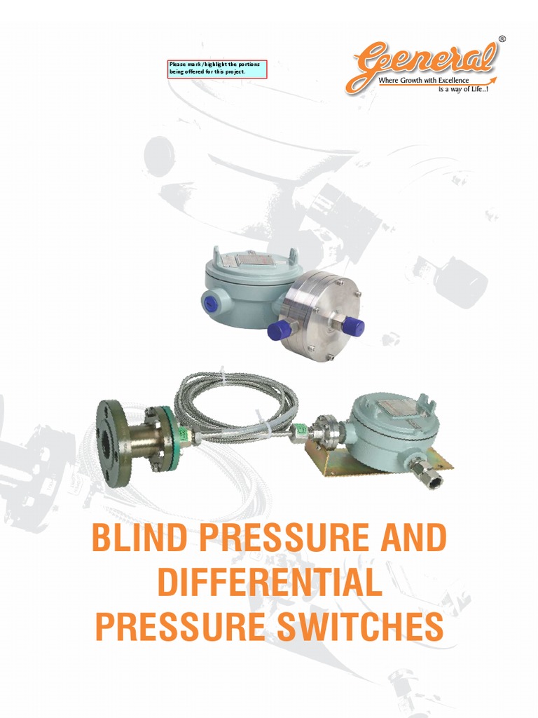 Blind Pressure & Differential Switches | PDF | Pressure Measurement ...