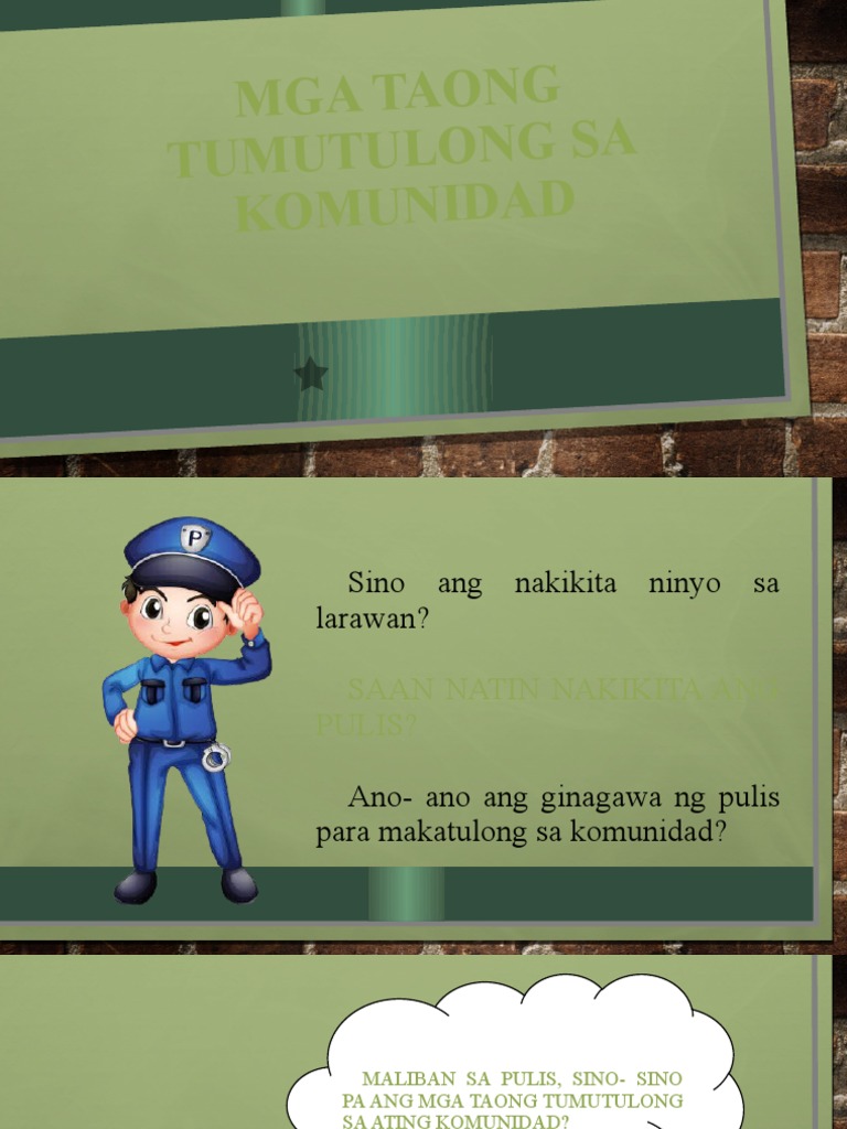 Mga Taong Tumutulong Sa Komunidad Second Cot | PDF