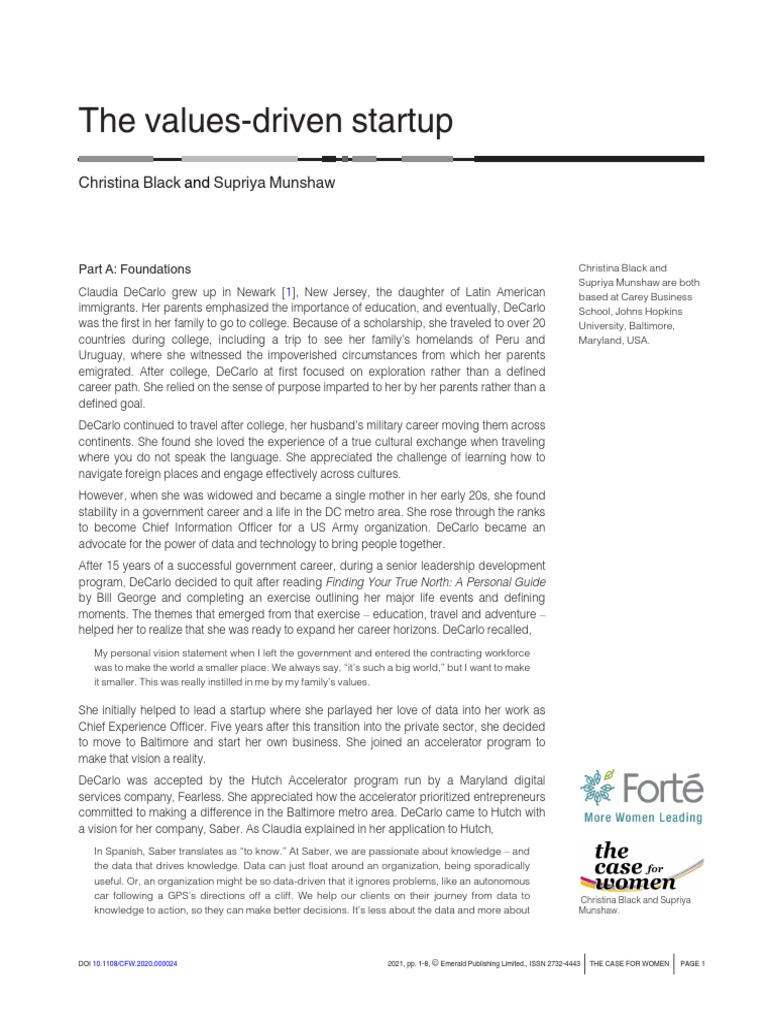 C2 - The Values-Driven Startup | PDF | Cognition | Business