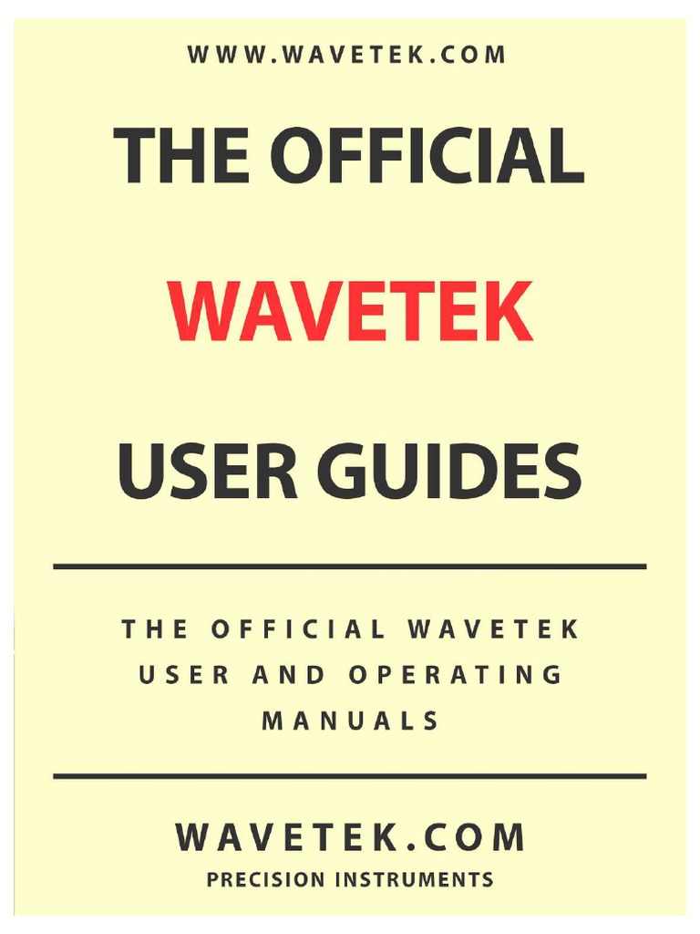 Wavetek User Guides | PDF | Telecommunications | Computer Engineering