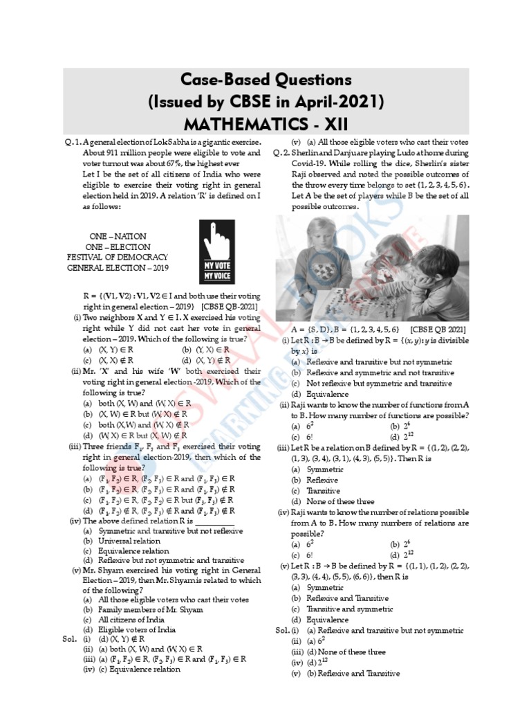 707oswaal Case-Based Questions Mathematics 12th (Issued by CBSE in ...