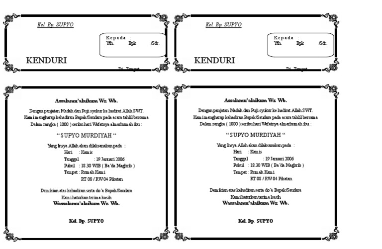 Undangan Nyewu | PDF