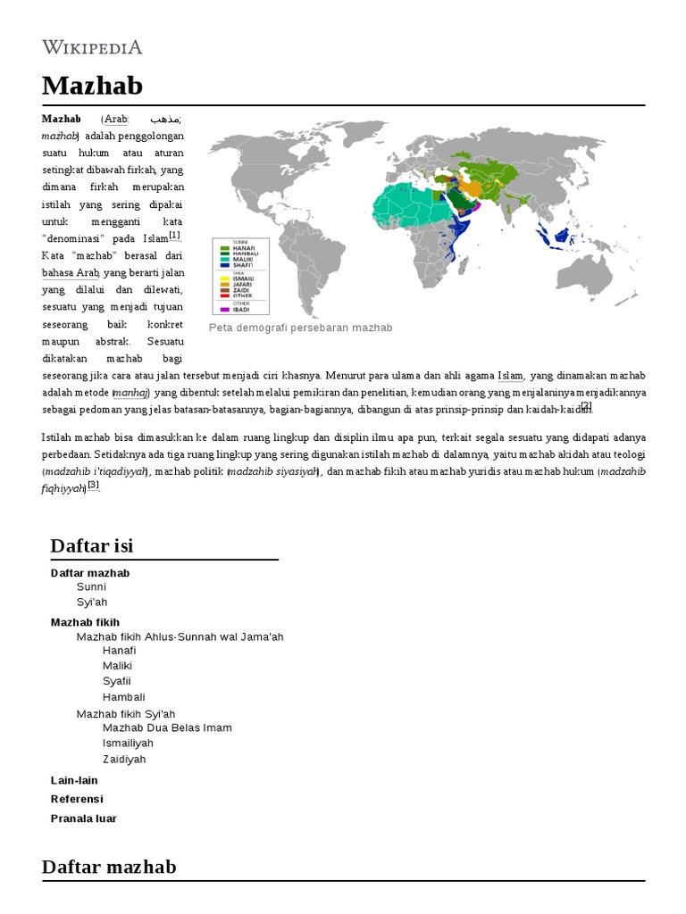 Peta Persebaran Mazhab Islam Dunia | PDF | Agama & Spiritualitas