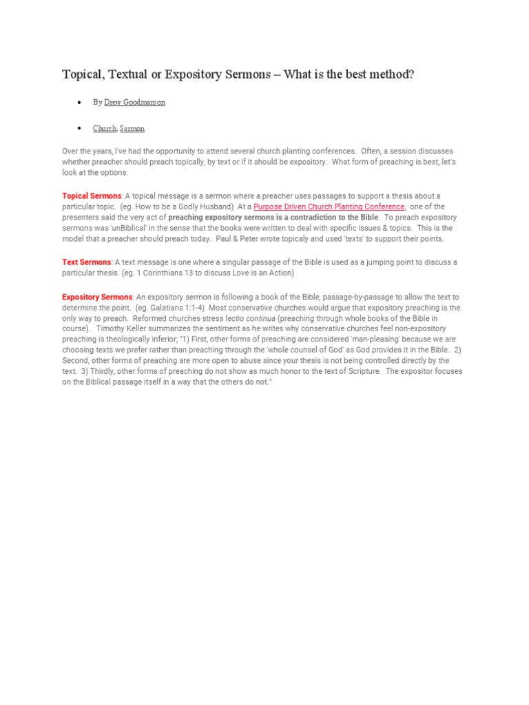 Choosing the Best Sermon Method | PDF