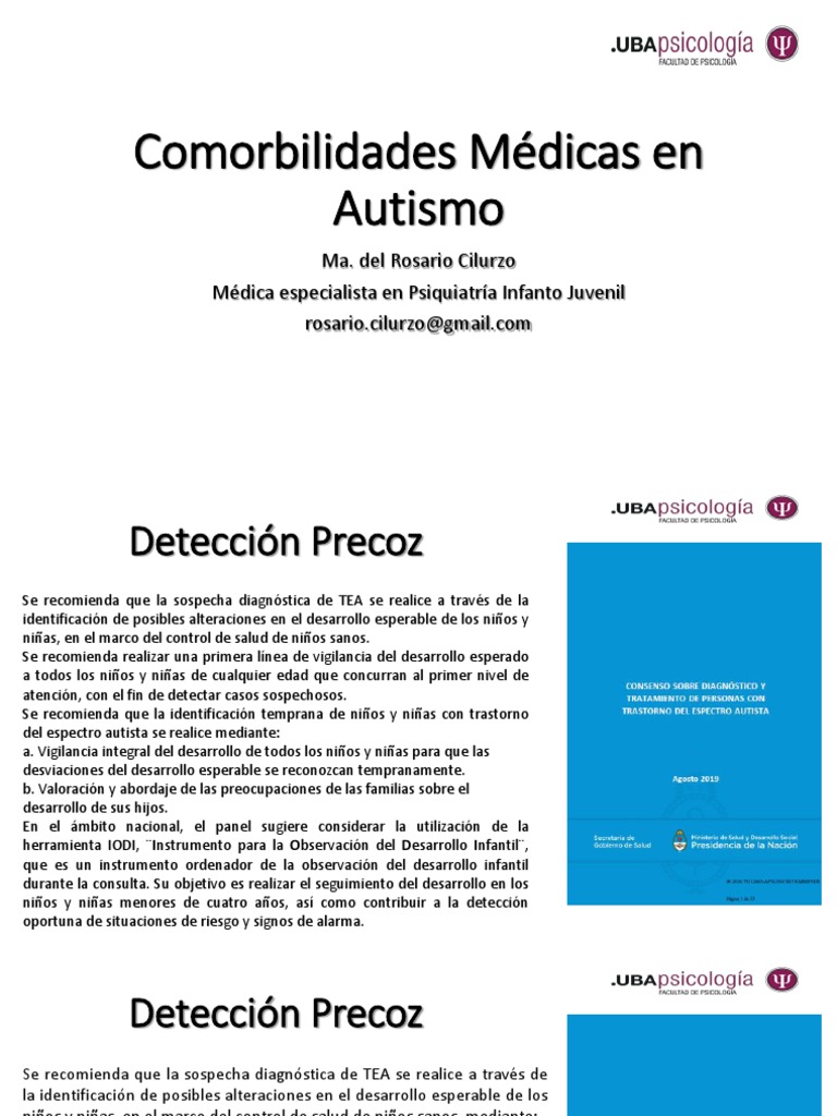 Comorbilidades Médicas en TEA PDF | PDF | Espectro autista ...