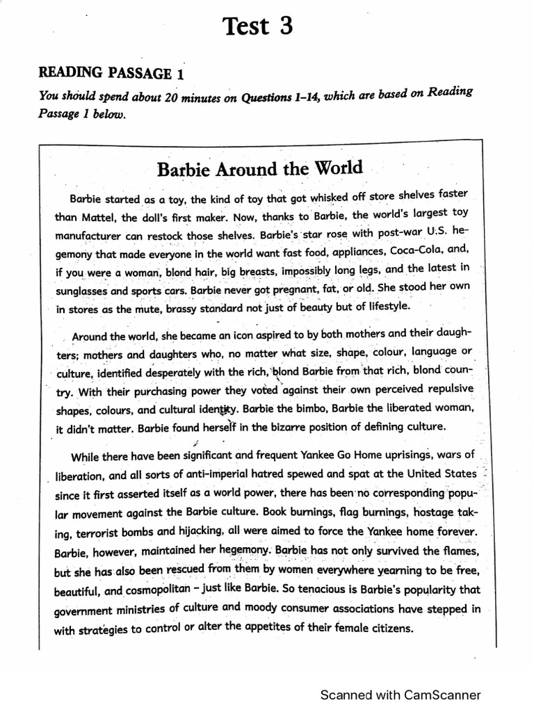 Reading Test 3 | PDF