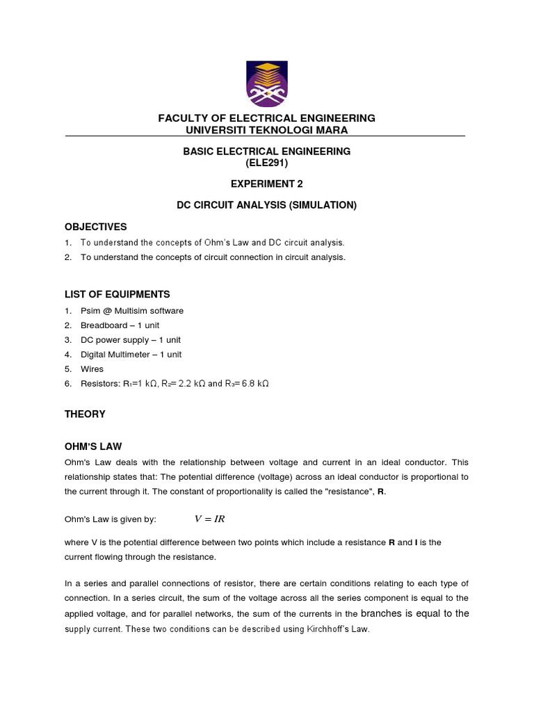 Faculty of Electrical Engineering Universiti Teknologi Mara | PDF ...