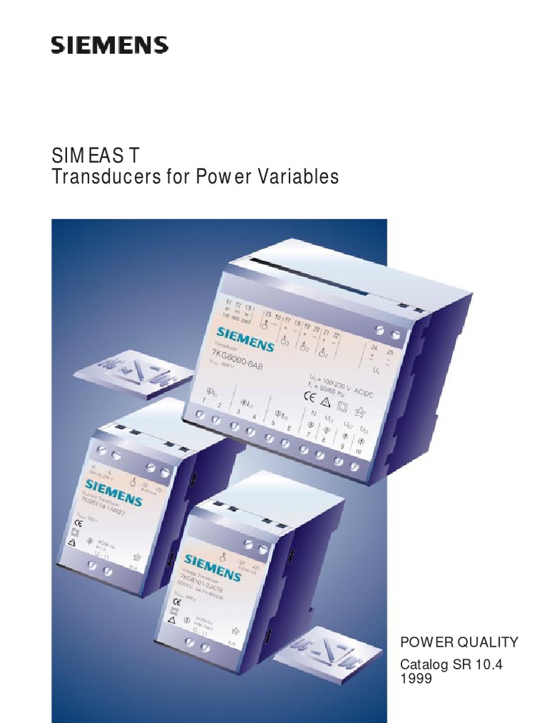 Simeas T Transducers For Power Variables: Power Quality Catalog SR 10.4 ...