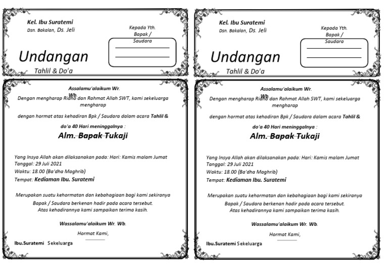 Undangan Genduren | PDF