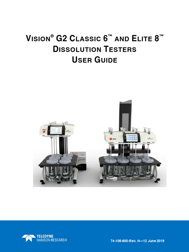 H Vision G2 Dissolution Testers User Guide | PDF | Software Testing ...