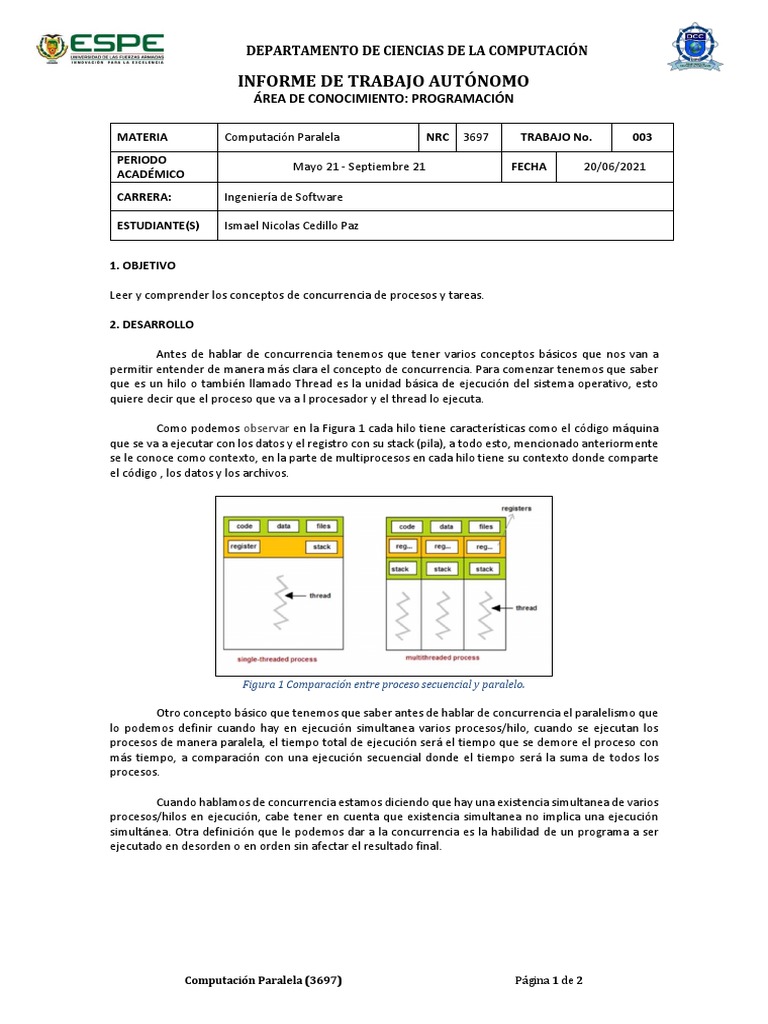 Concurrencia Programacion Paralela | PDF | Hilo (Computación) | Computación paralela