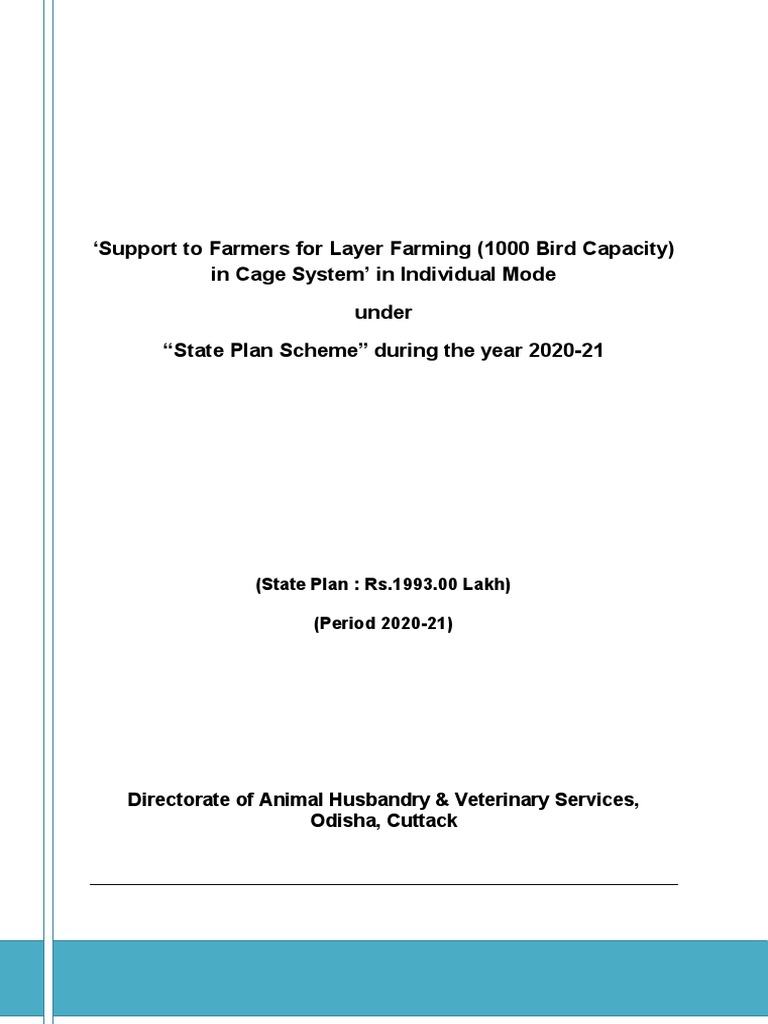 Support to Farmers for Layer Farming Scheme in Odisha | PDF | Farmer ...