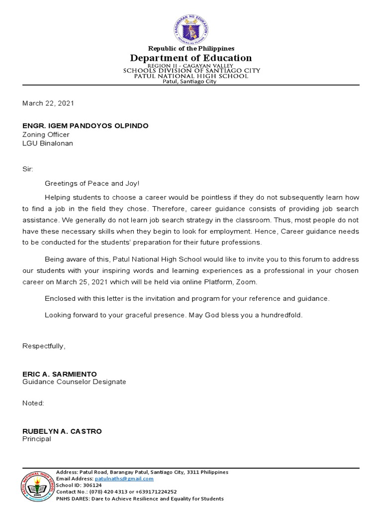 Department of Education: Republic of The Philippines | PDF