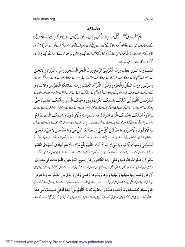 Dua e Ahad | PDF