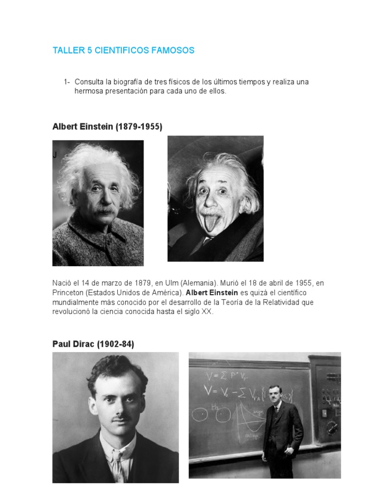 Taller 5 Cientificos Famosos | PDF