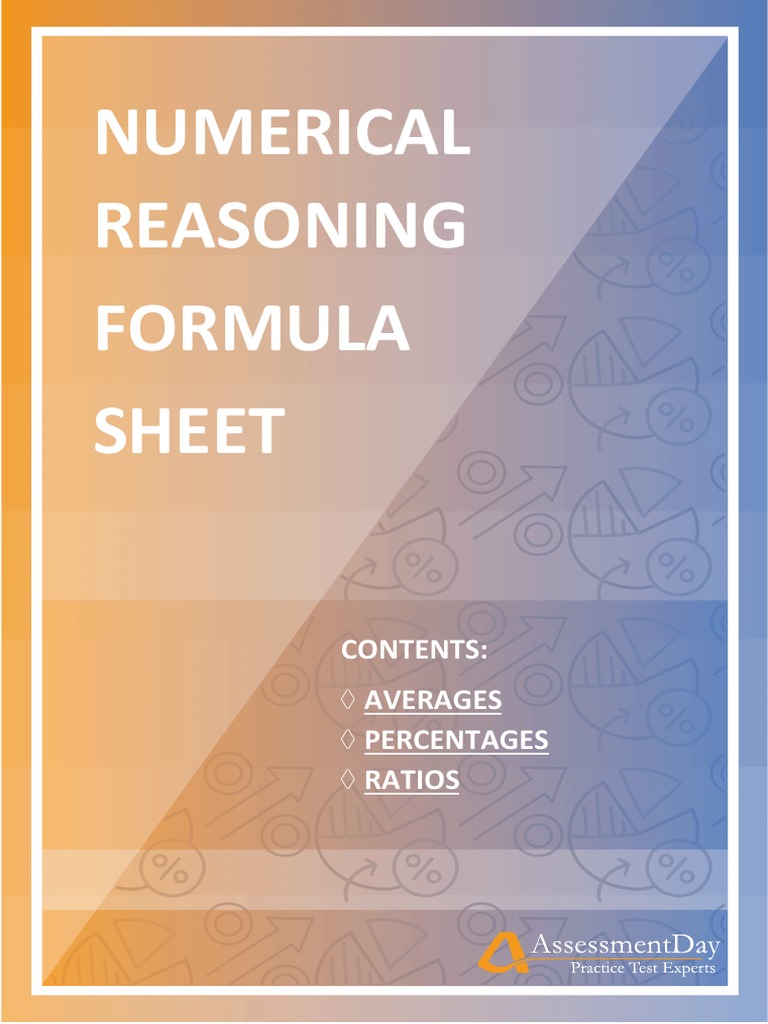 NUMERICAL REASONING FORMULA SHEET | PDF | Percentage | Average