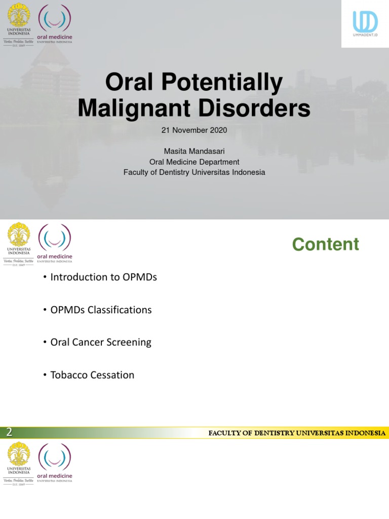 Oral Potentially Malignant Disorders | PDF | Medical Specialties ...