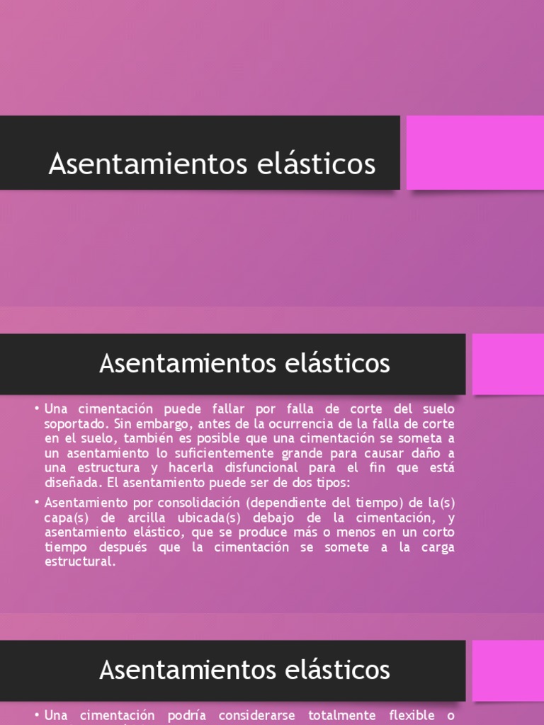 Asentamientos Elásticos Pdf Fundación Ingeniería Elasticidad