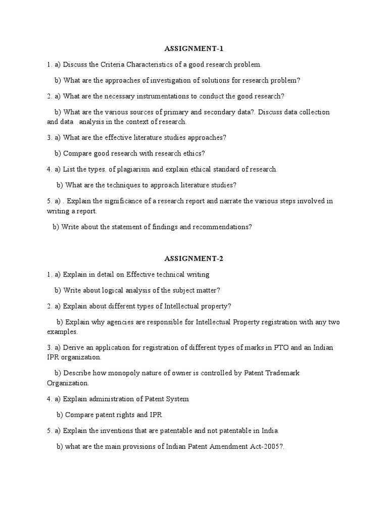 Assignment Rm&ipr | PDF