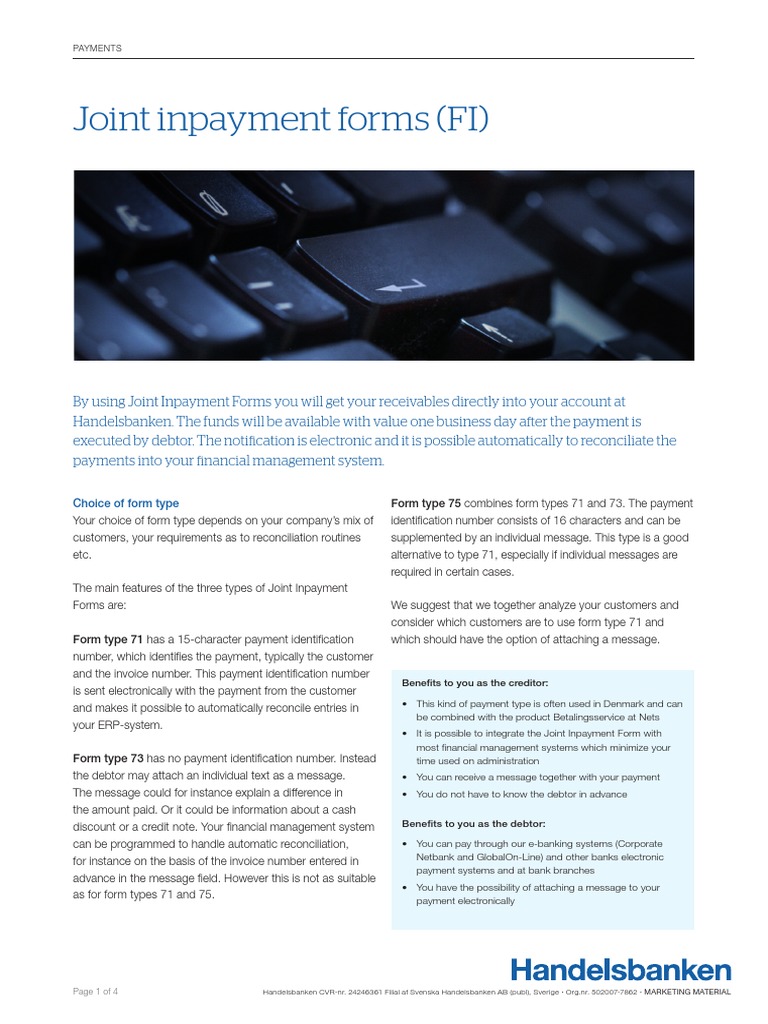 Joint Inpayment Forms Overview | PDF | Optical Character Recognition ...