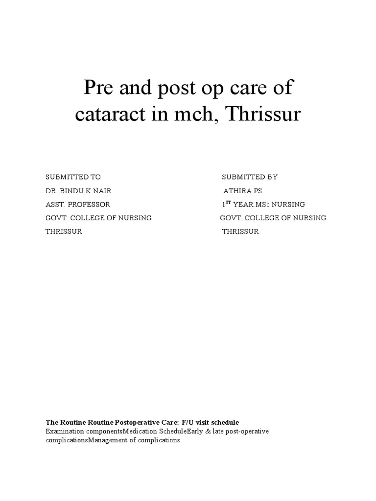 Cataract Surgery Care Guidelines | PDF | Surgery | Clinical Medicine