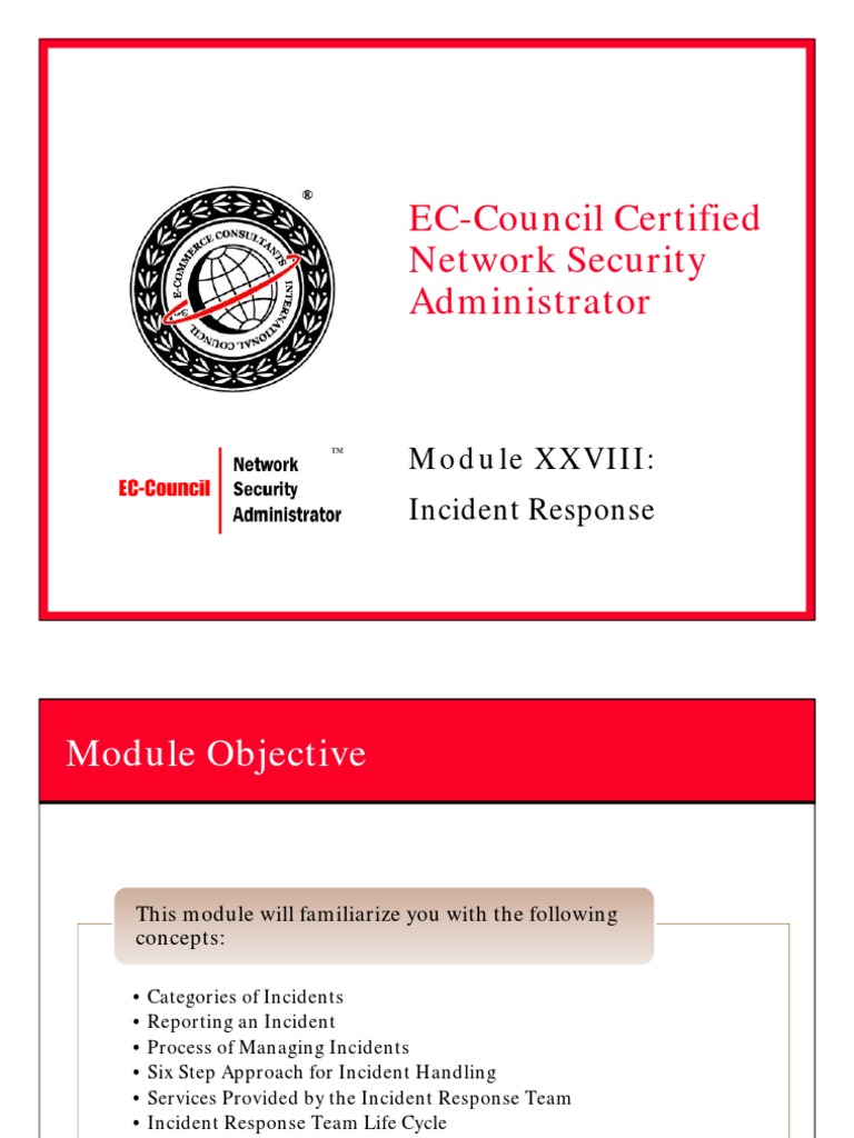 Module 28 Incident Response | PDF | Incident Management | Computer Security