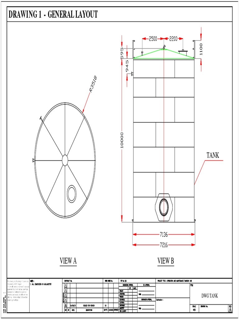 DWG Erection Caustic Tank | PDF | Transmission (Mechanics) | Crane ...