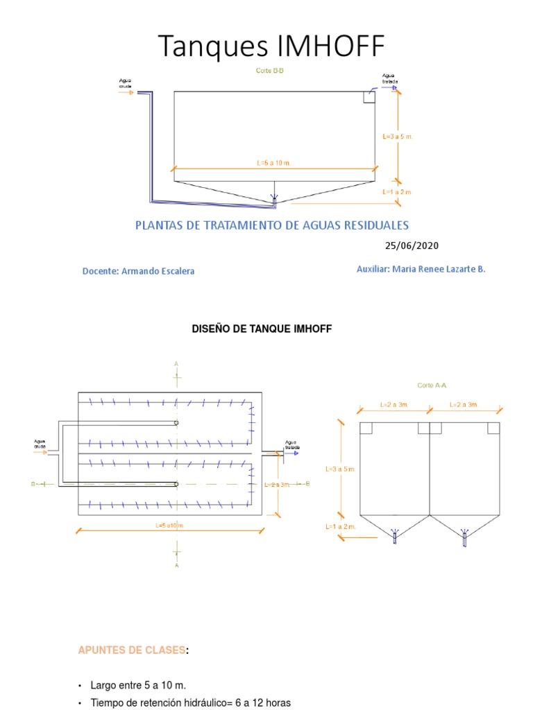 Tanques Imhoff y Reactores UASB - Clase | PDF | Ingeniería hidráulica | Digestión anaeróbica