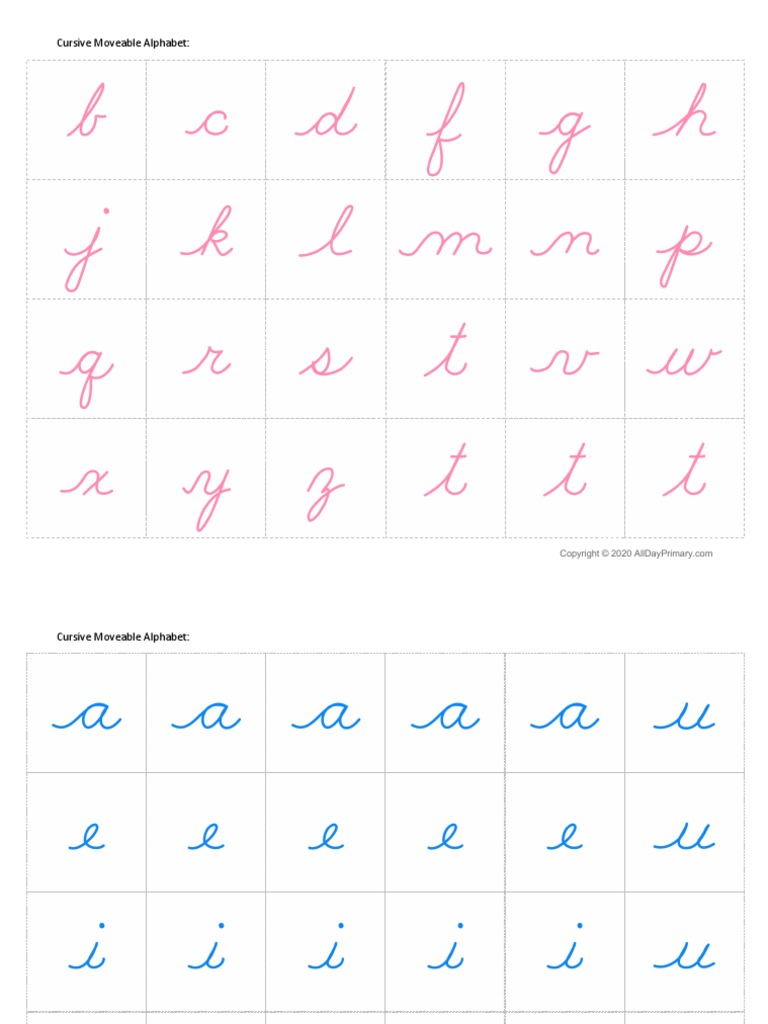 Pink and Blue Moveable Alphabet | PDF