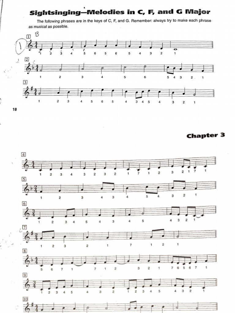 Sight-Singing Exercises 1 | PDF