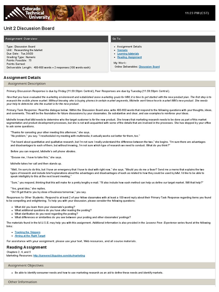 Unit 2 Discussion Board: Assignment Details | PDF | Internet Privacy | Marketing