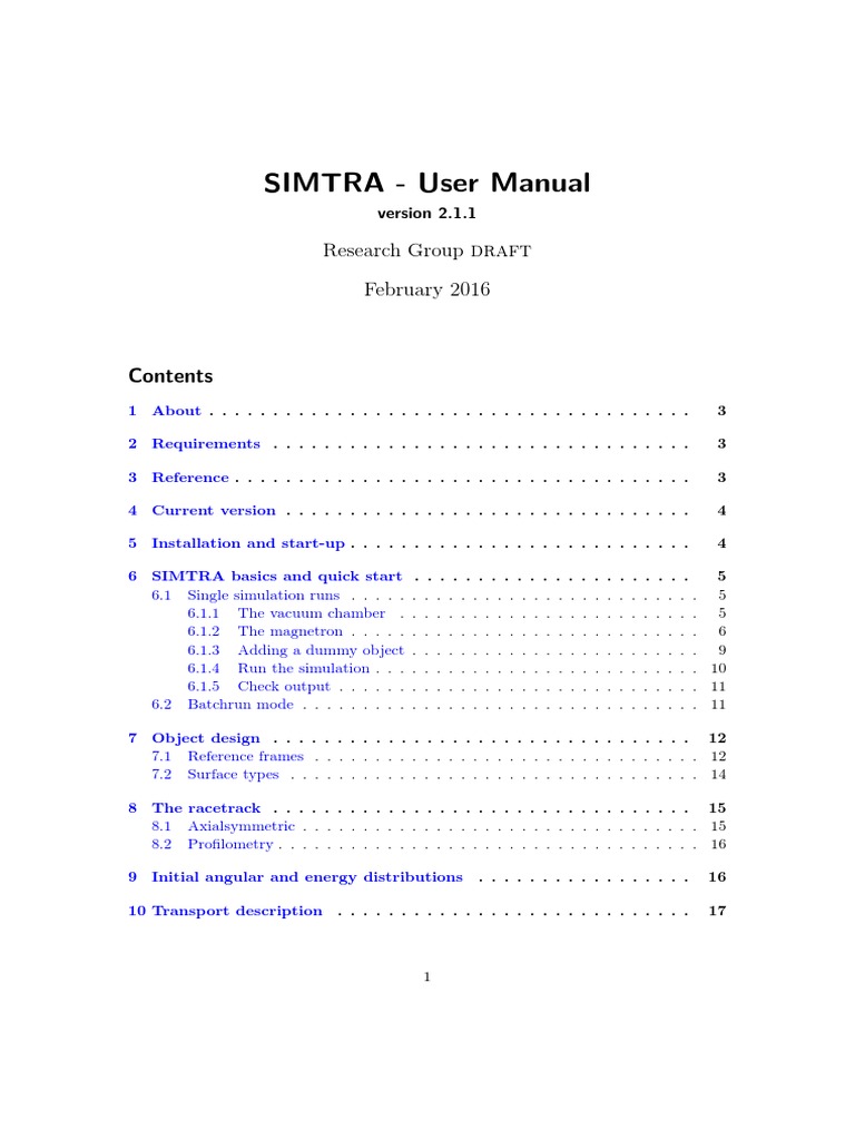 Simtra Manual | PDF | Radius | Computer File