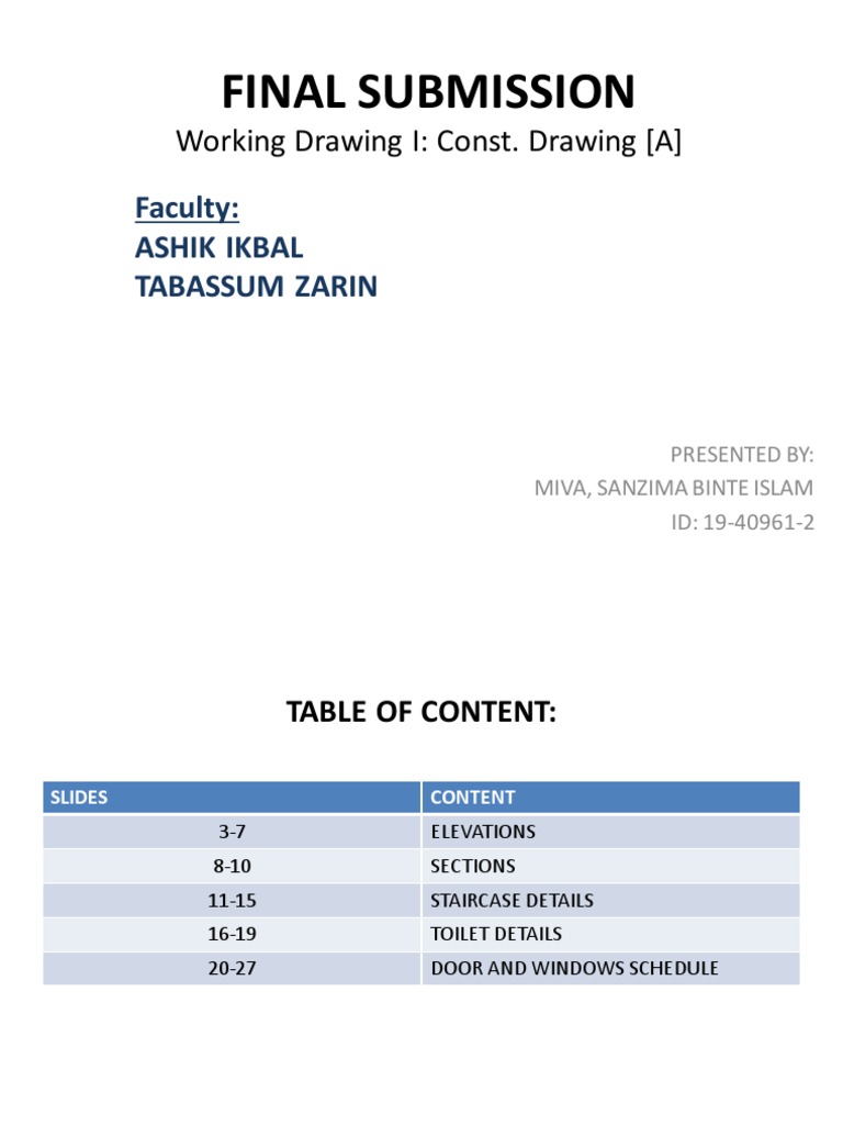 Final Construction Drawing Submission for a Residential Building with ...