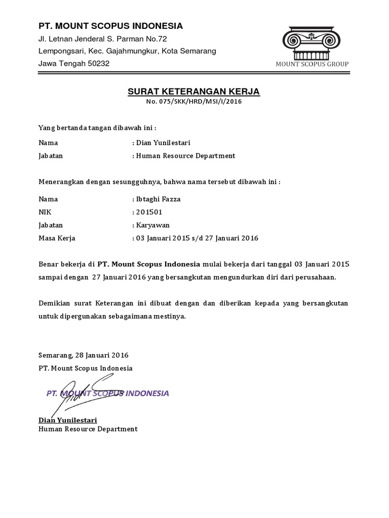 PT. Mount Scopus Indonesia | PDF