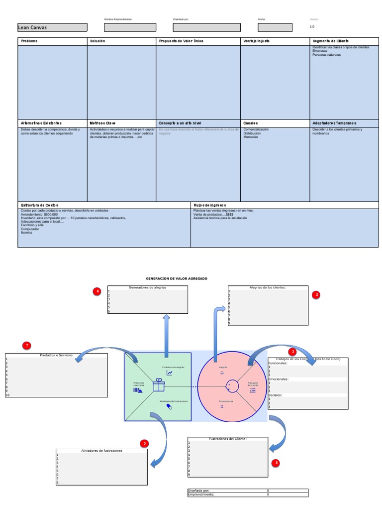 Formato Lean Canvas Editable | PDF | Iniciativa empresarial | Marketing