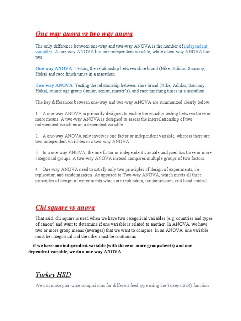 Comparing One-Way and Two-Way ANOVA: Key Differences and Appropriate ...