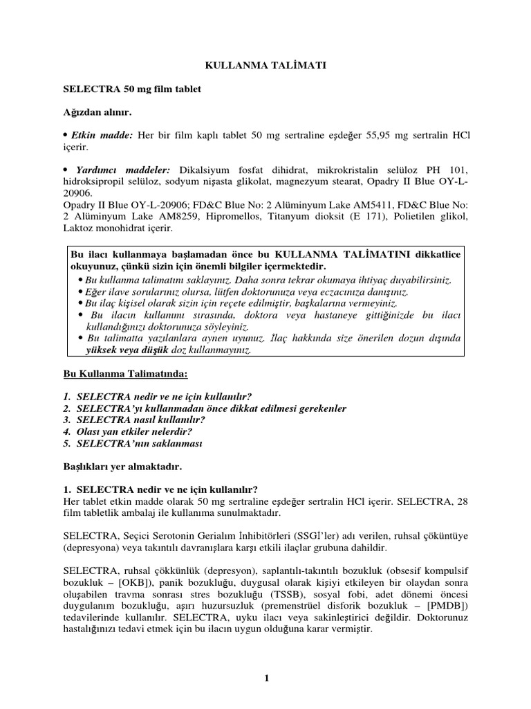 Selectra 50 MG Film Tablet KT | PDF